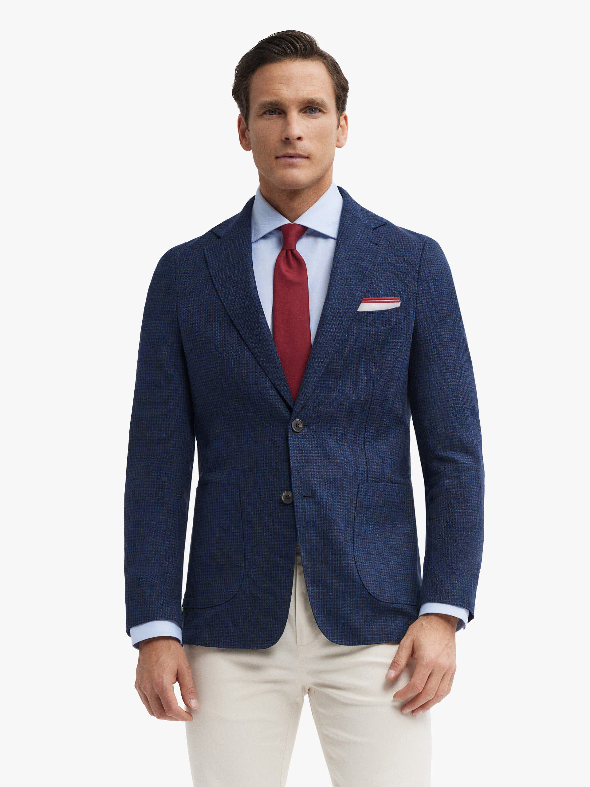 AMERICANA MICRO CHECKS AZUL MARINO