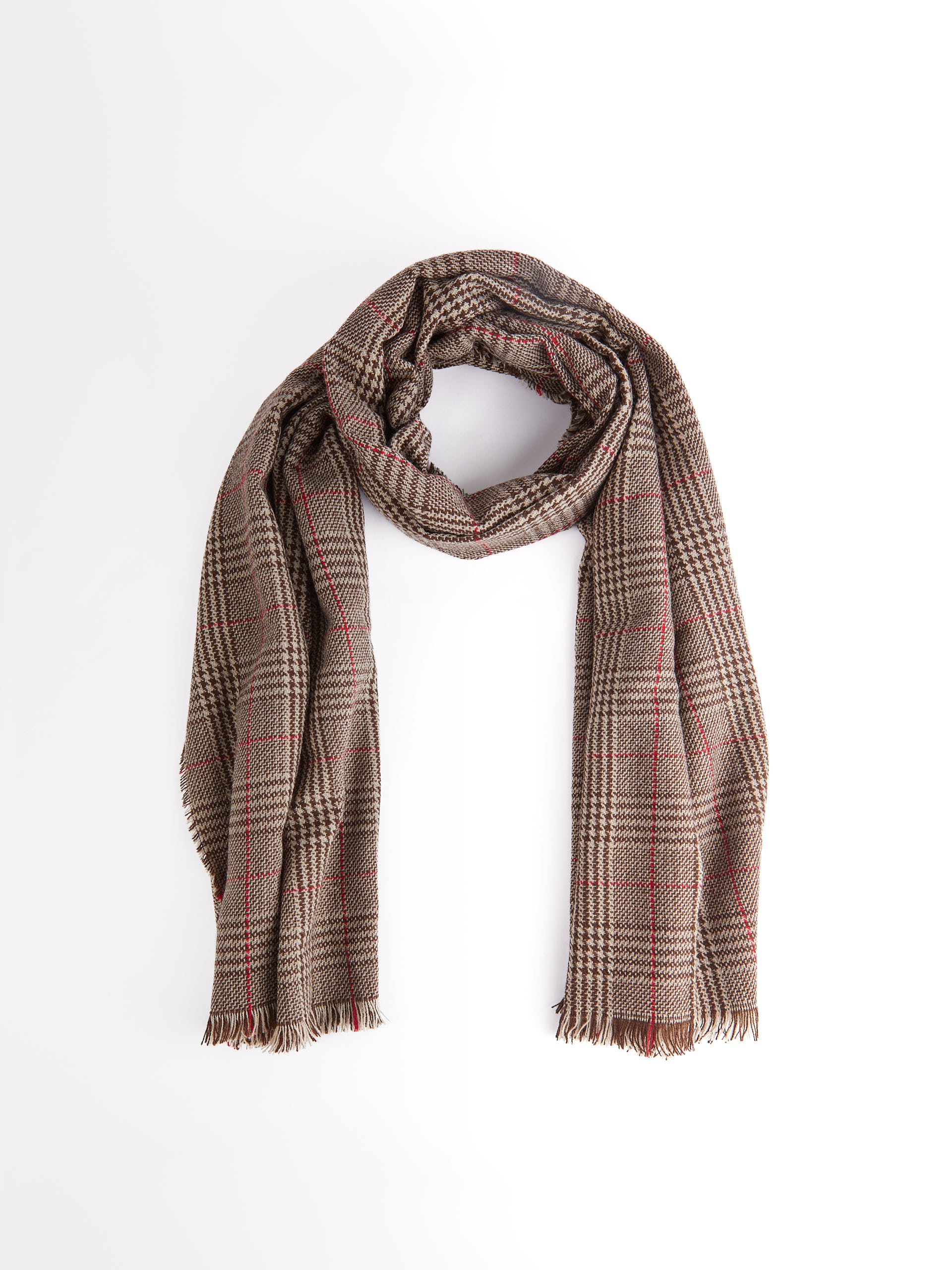 BUFANDA WALES CHECKS MARRÓN