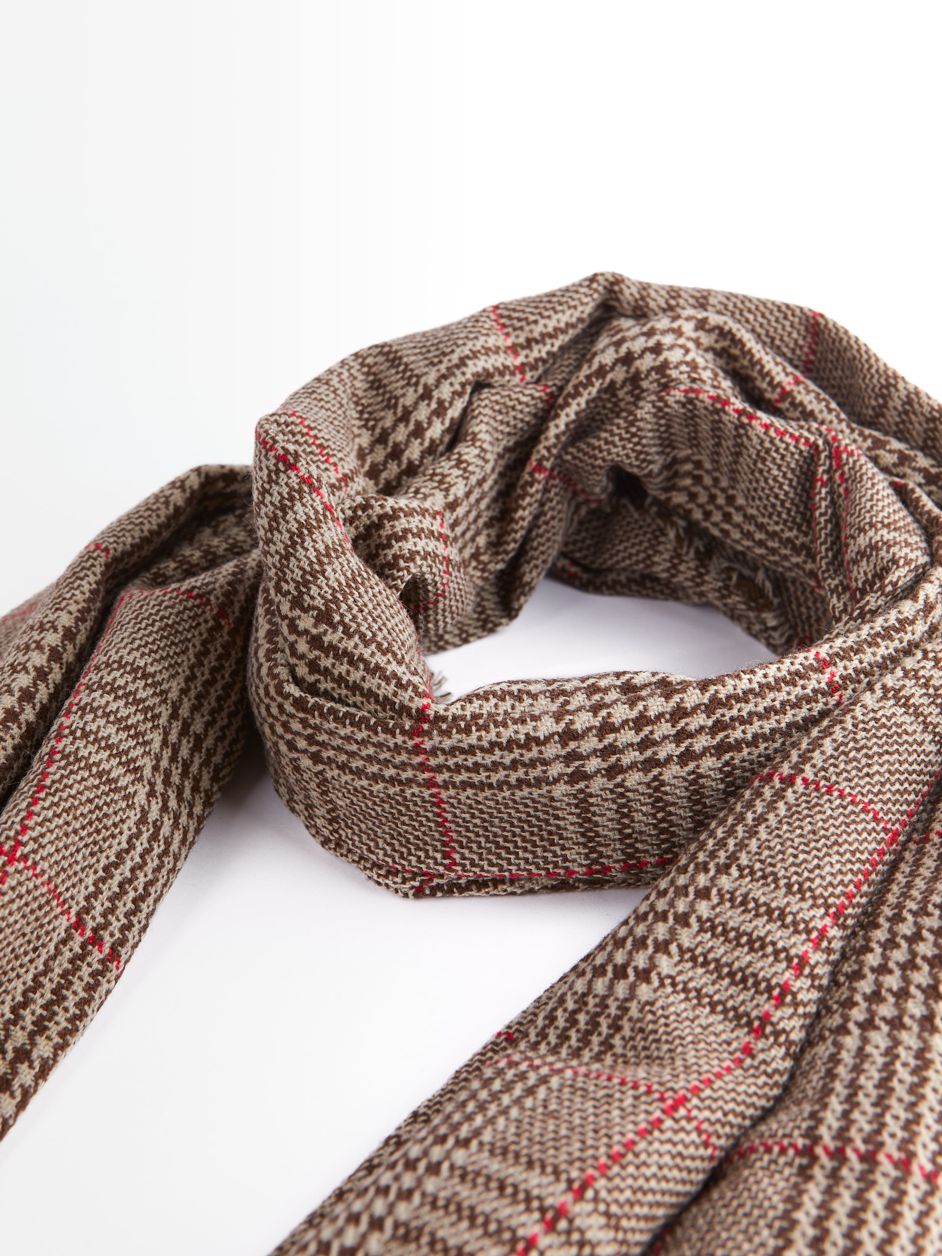 BUFANDA WALES CHECKS MARRÓN