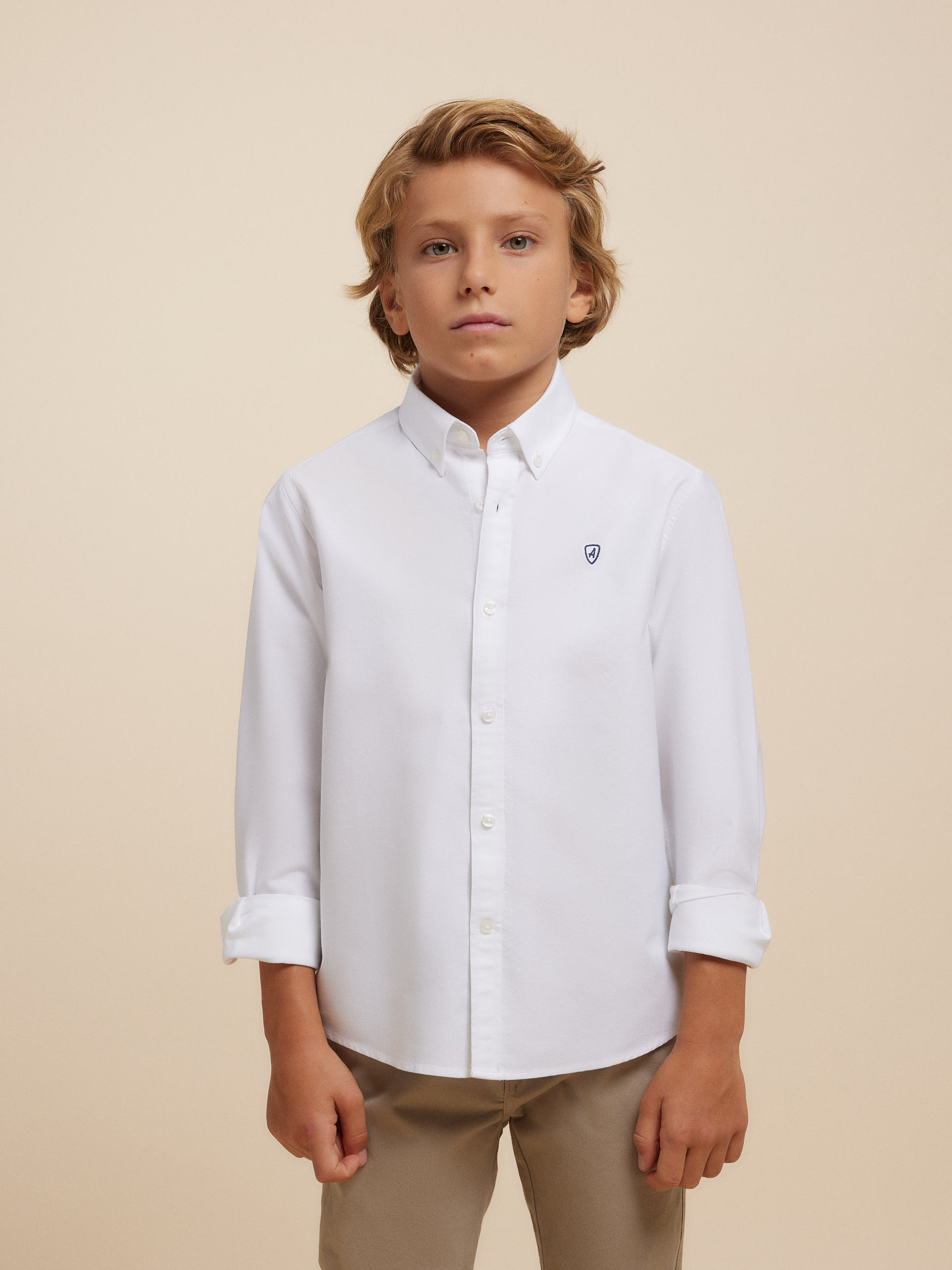 CAMISA OXFORD BASIC KIDS BLANCO