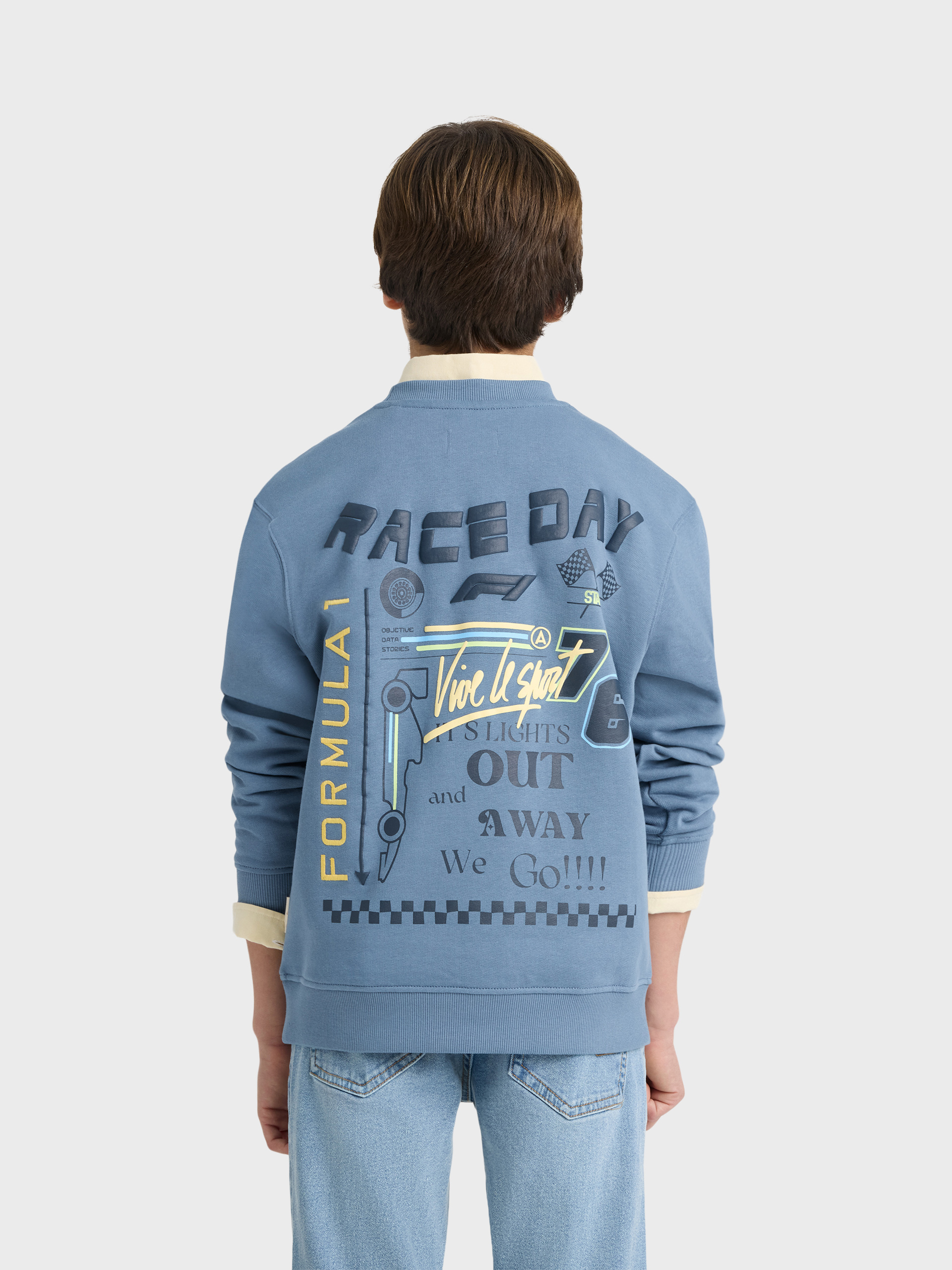 SUDADERA RACE KIDS AZUL